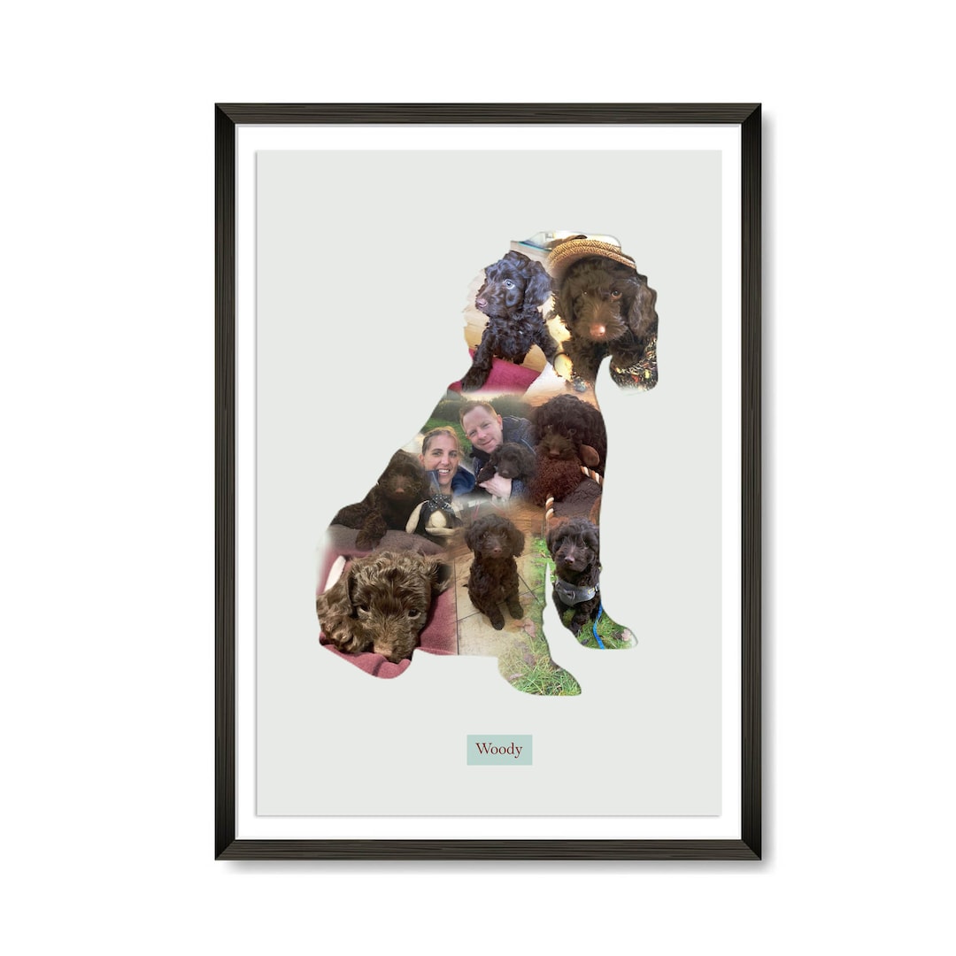 Dog Photo Collage Cockapoo Gift Pet Photo Collage Dog Photo Gift Dog ...