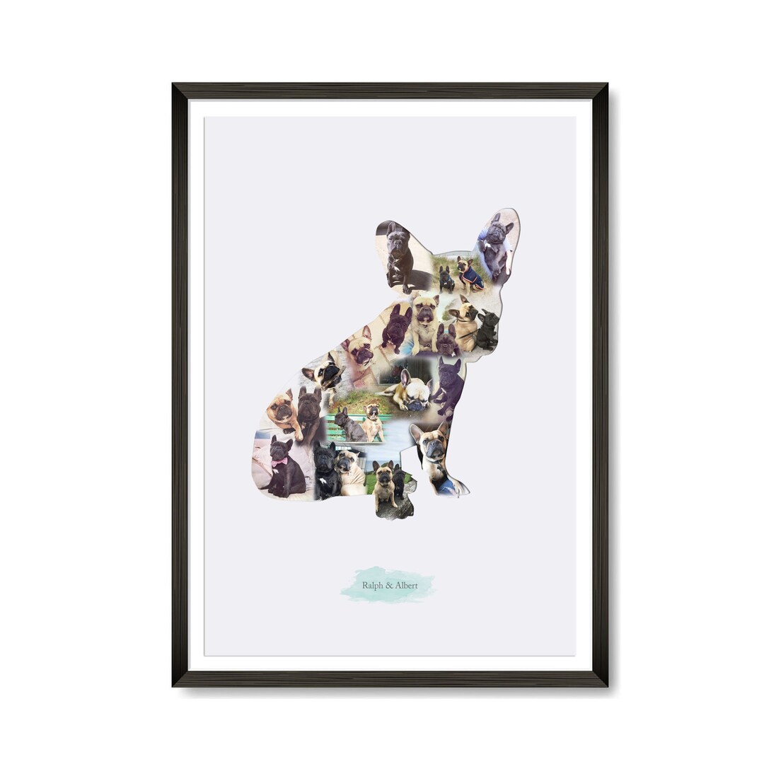 Dog Custom French Bulldog Frenchie Photo Collage Gift Pet Dog Owner ...