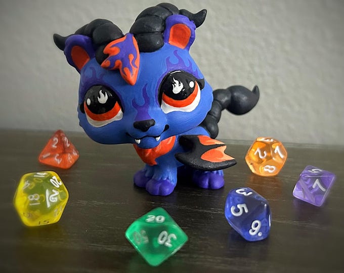 Littlest Pet Shop (LPS) Custom: Blue Fire Manticore - Etsy