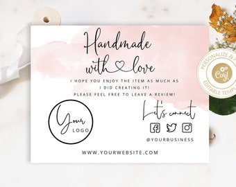 Handmade With Love Thank You | Etsy