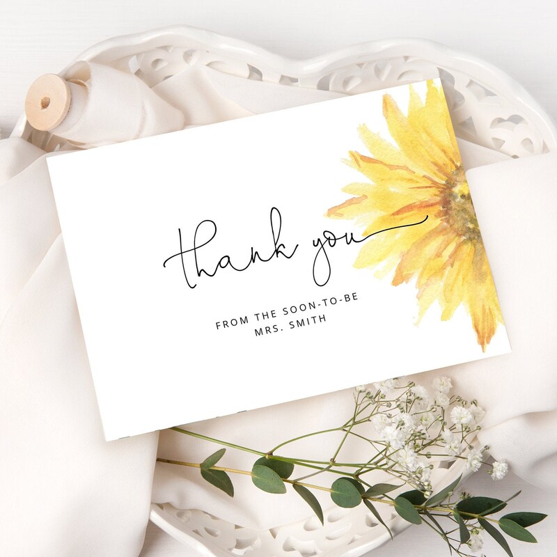 Sunflower Thank You - Etsy