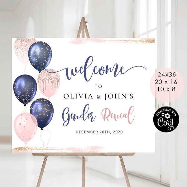 Navy Blue And Blush Pink Gender Reveal Etsy