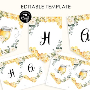 Editable Bee Banner. Sweet as Can Bee Party Banner. Bee-day Banner. Bee ...