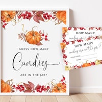 Guess How Many Candy Pumpkins in the Jar, Baby Shower Game, Kids ...