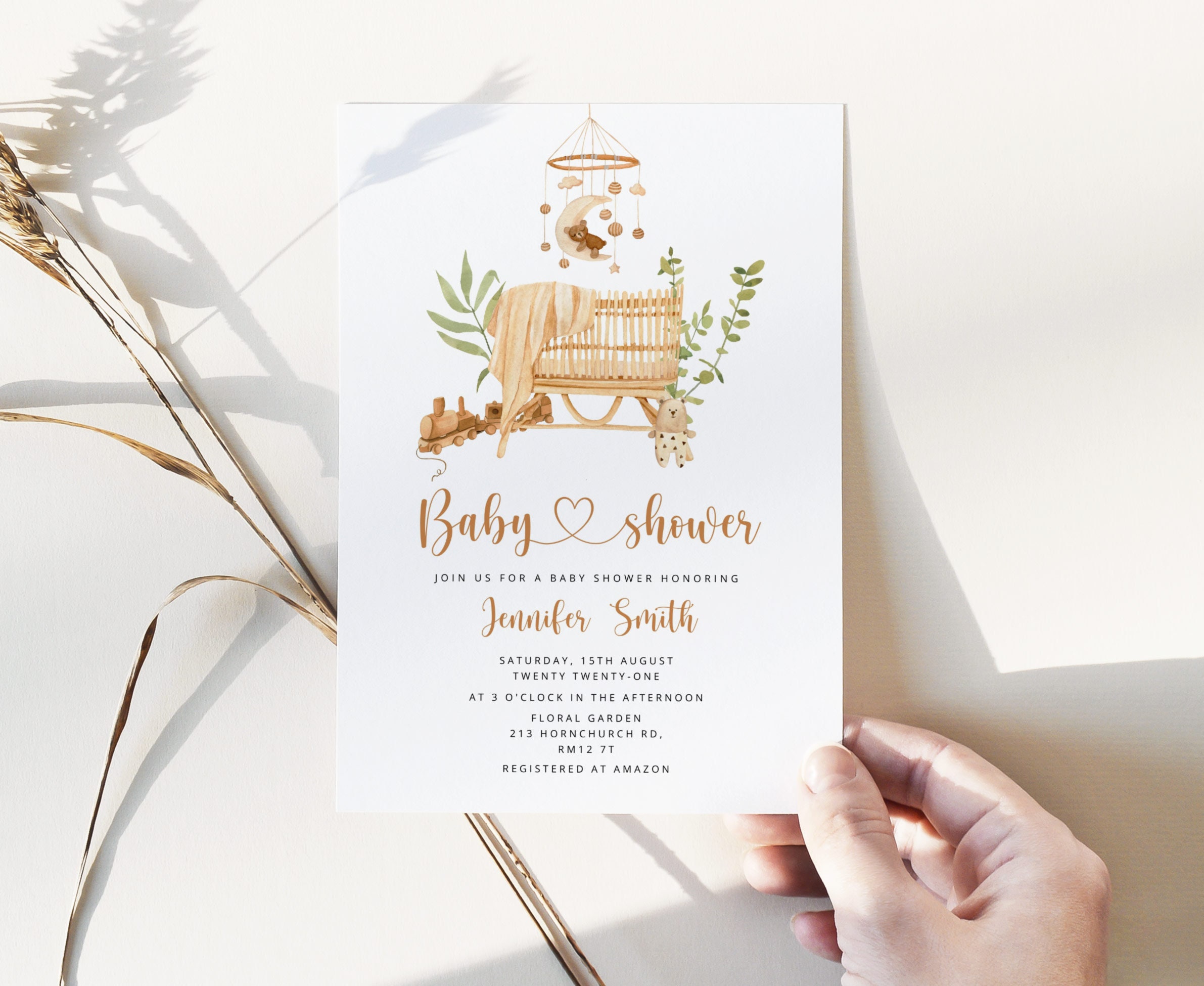 Boho Baby Shower Invitation Bundle Bohemian Nursery Baby Shower 