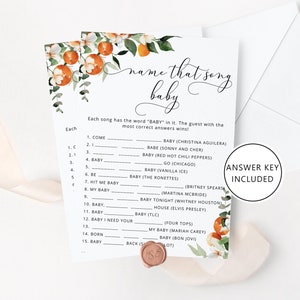 Orange Baby Shower Games Bundle. A Little Cutie Baby Shower Games ...