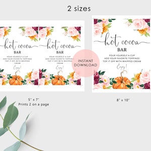 Fall Hot Cocoa Bar Sign. Autumn Hot Chocolate Sign. Little Pumpkin Baby ...