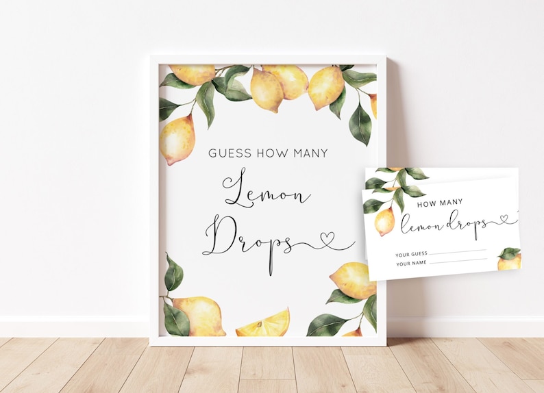 How Many Lemon Drops Bridal Shower Game. Citrus Guess How Many - Etsy