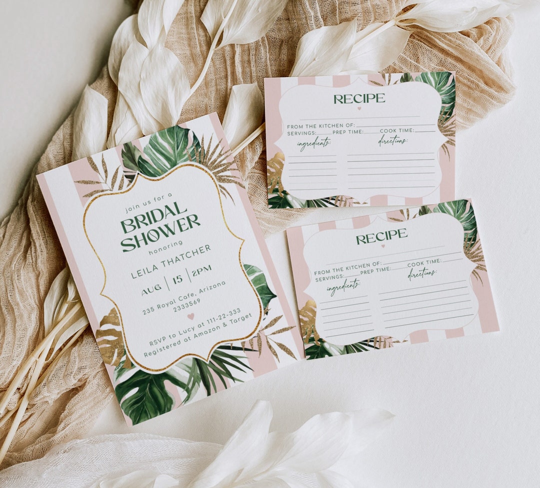 Tropical Bridal Shower Invitation Bundle. Beverly Hills Bridal Shower ...