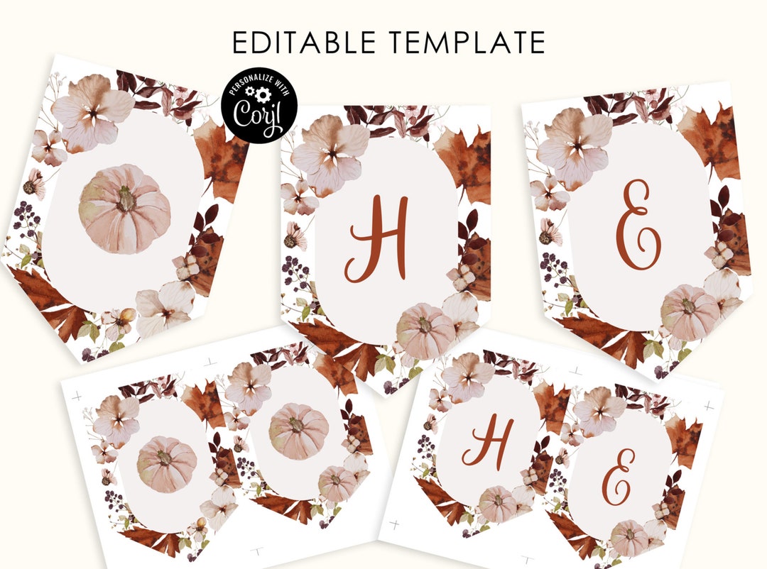 Editable Fall Pumpkin Banner. Little Pumpkin Birthday Party Banner ...