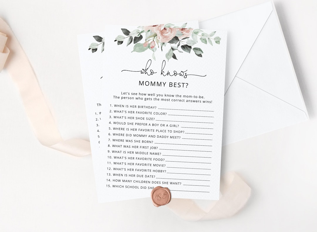 Floral Baby Shower Game, Dusty Pink Roses (instant Download) #13 - Etsy