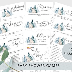 Polar Bear Baby Shower Games Bundle. Our Little Bear is on Teh Way Baby ...