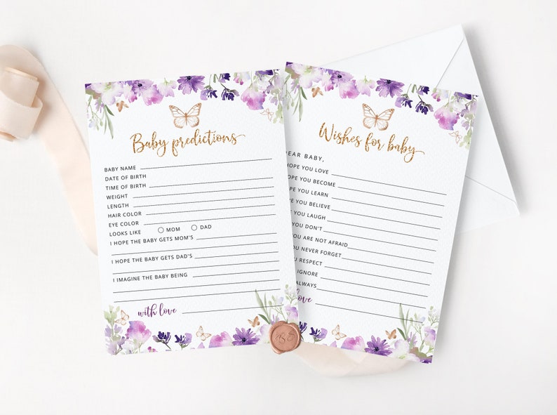Purple Butterfly Baby Shower Games Bundle. Purple Baby Shower Games ...