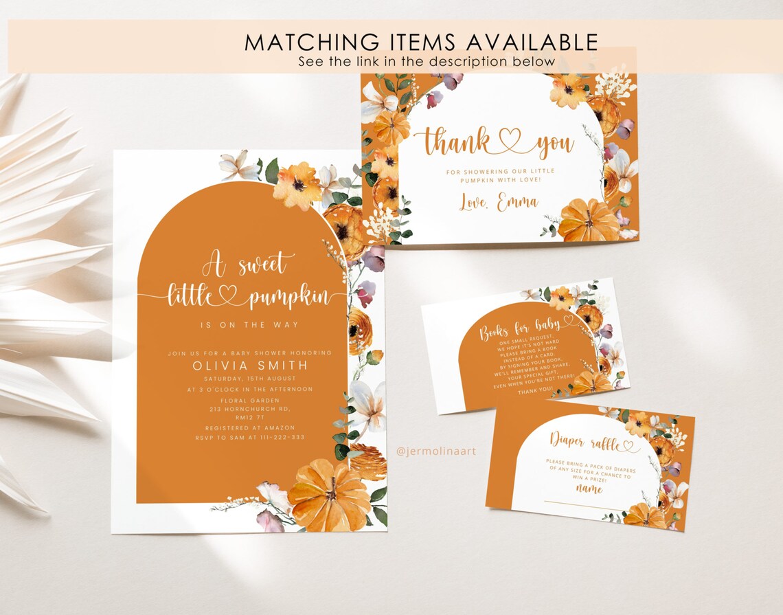 Fall Baby Shower Bingo Card. Pumpkin Baby Shower Game - Etsy