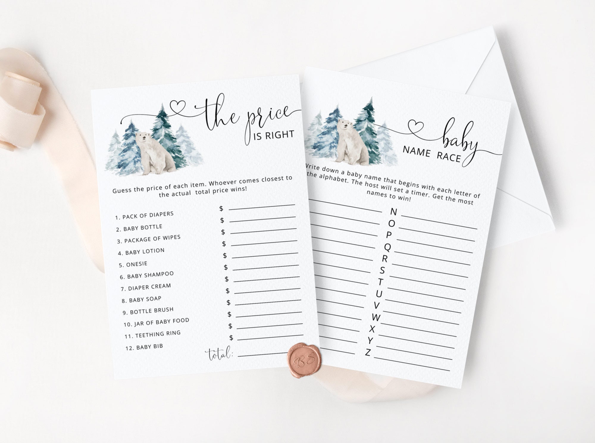 Polar Bear Baby Shower Games Bundle. Our Little Bear is on Teh - Etsy