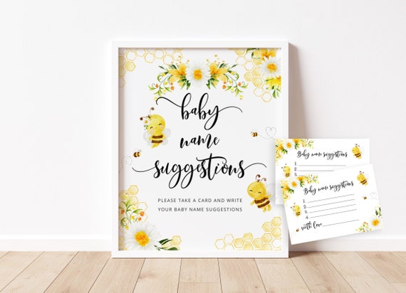 Bee baby name suggestion. Names for baby game. Bee theme baby | Etsy