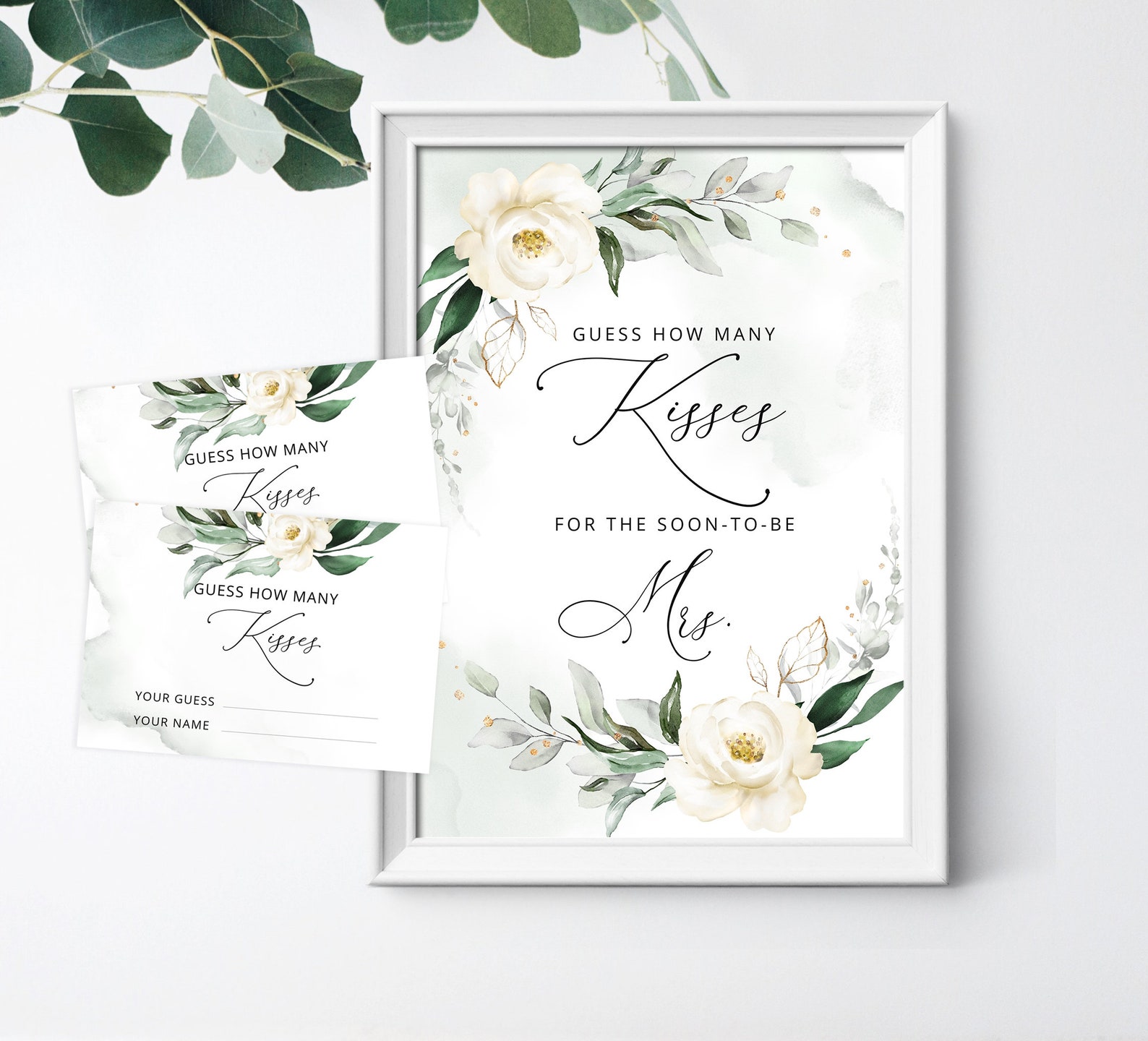 Greenery Who Am I Bridal Game. Who Am I Bridal Shower Game. Memory With ...