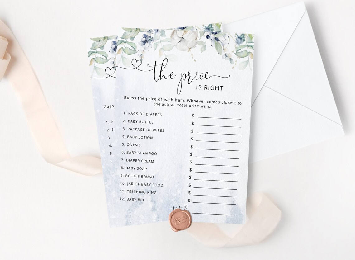 Winter the Price is Right Baby Shower Game. Winter Baby Shower | Etsy