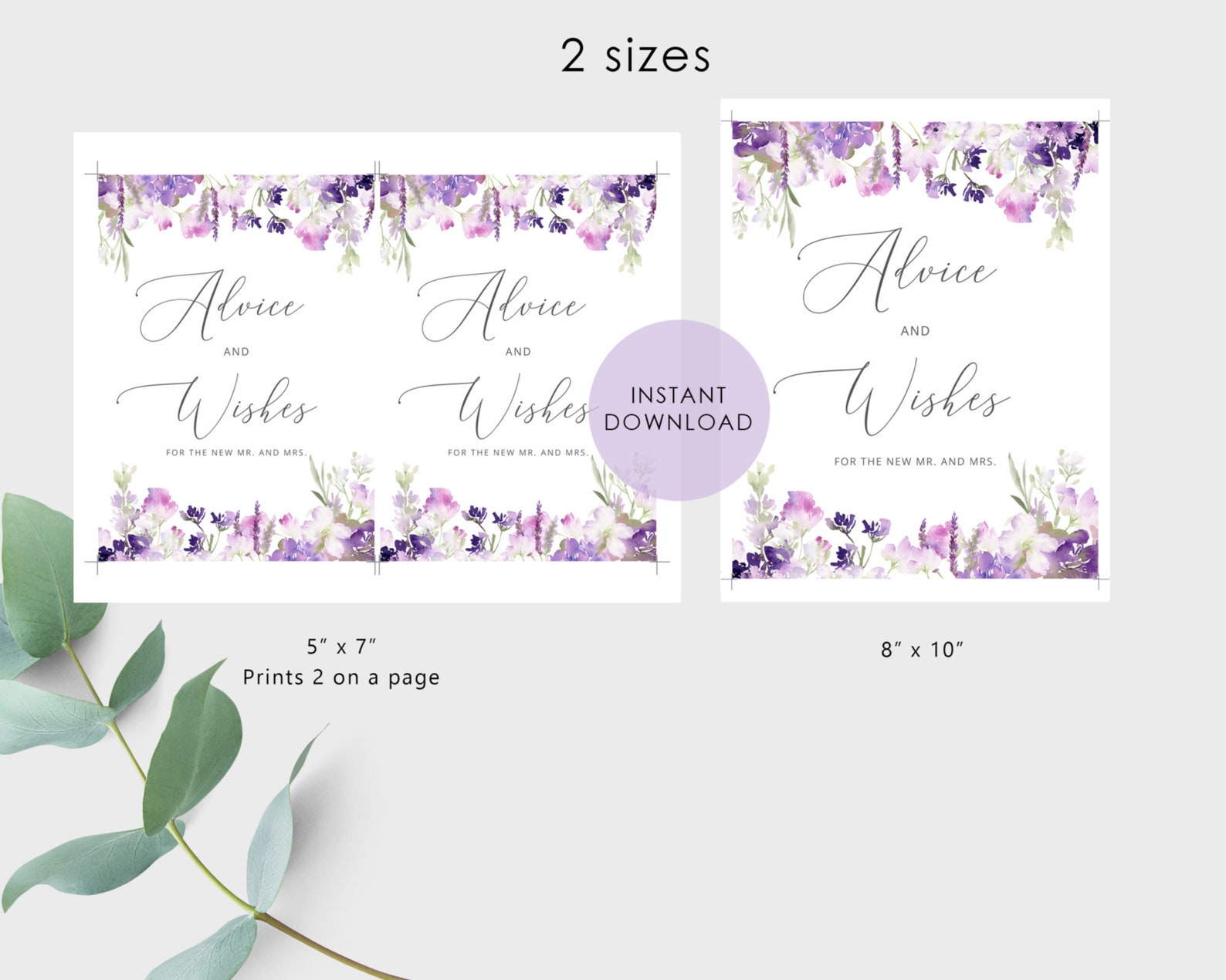 Purple Advice and Wishes for the Newlyweds. Wildflowers Advice for ...