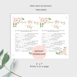 Floral Baby Shower Games Bundle. Blush Pink Gold Baby Shower Games ...