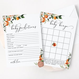 Orange Baby Shower Games Bundle. A Little Cutie Baby Shower Games ...