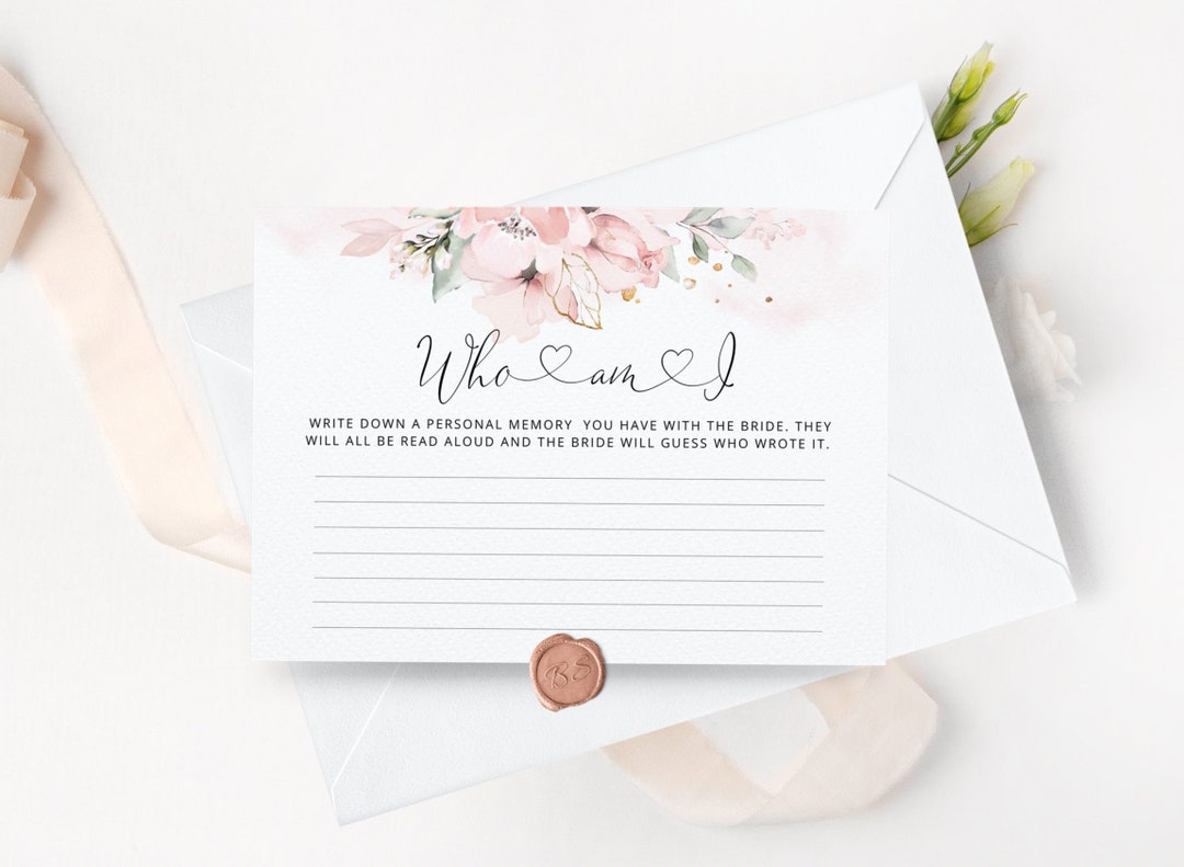 Favourite Memory With the Bride Game. Blush Gold Bridal Shower Game ...