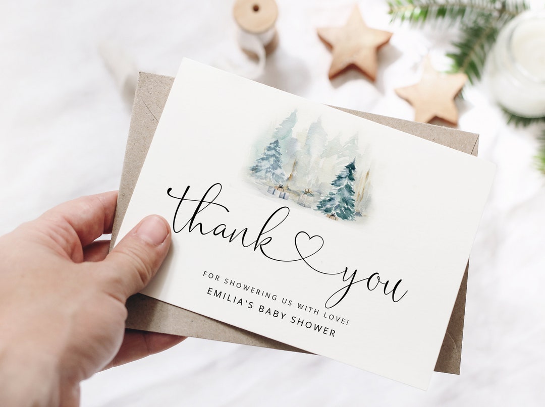 Winter Thank You Cards Printable Template. Baby It's Cold Outside Thank ...
