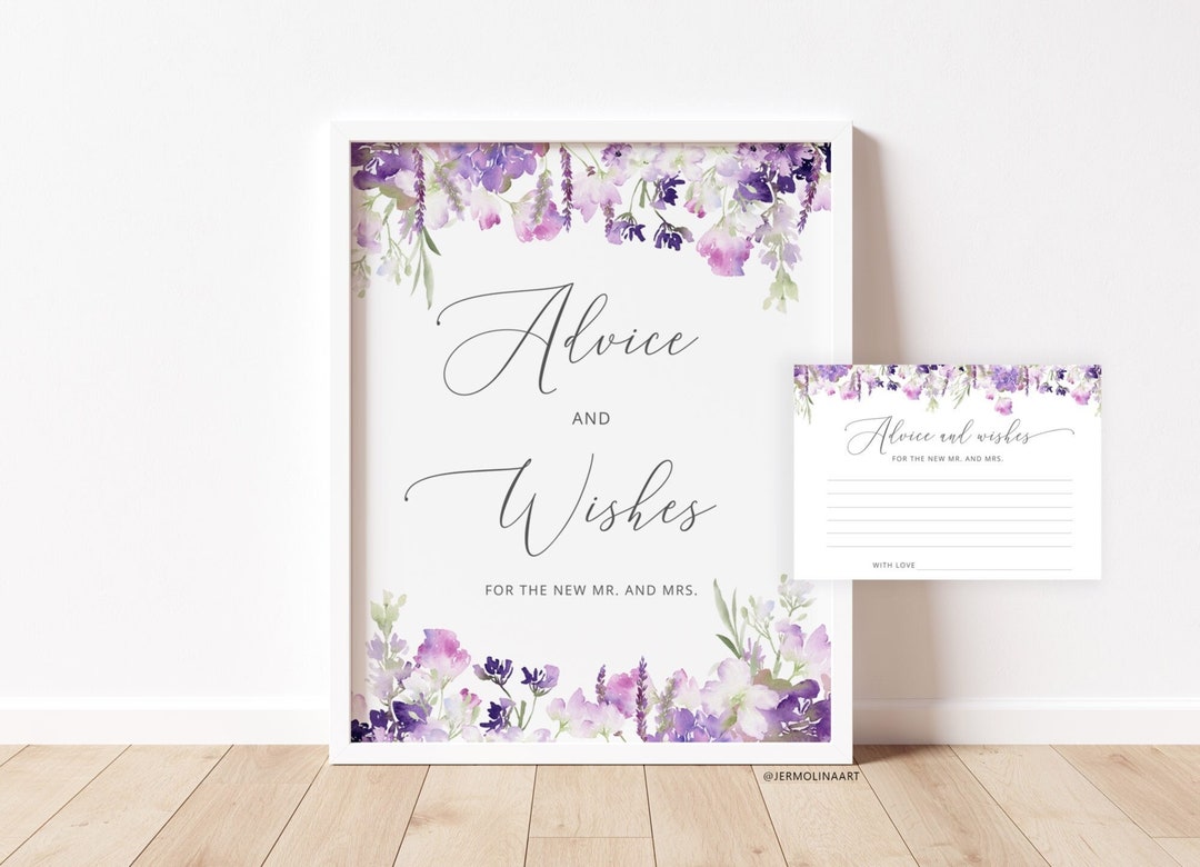 Purple Advice and Wishes for the Newlyweds. Wildflowers Advice for ...
