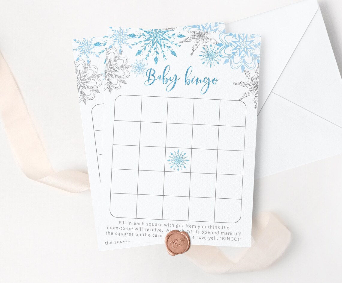 Winter Baby Shower Bingo Card. Winter Baby Shower Games - Etsy