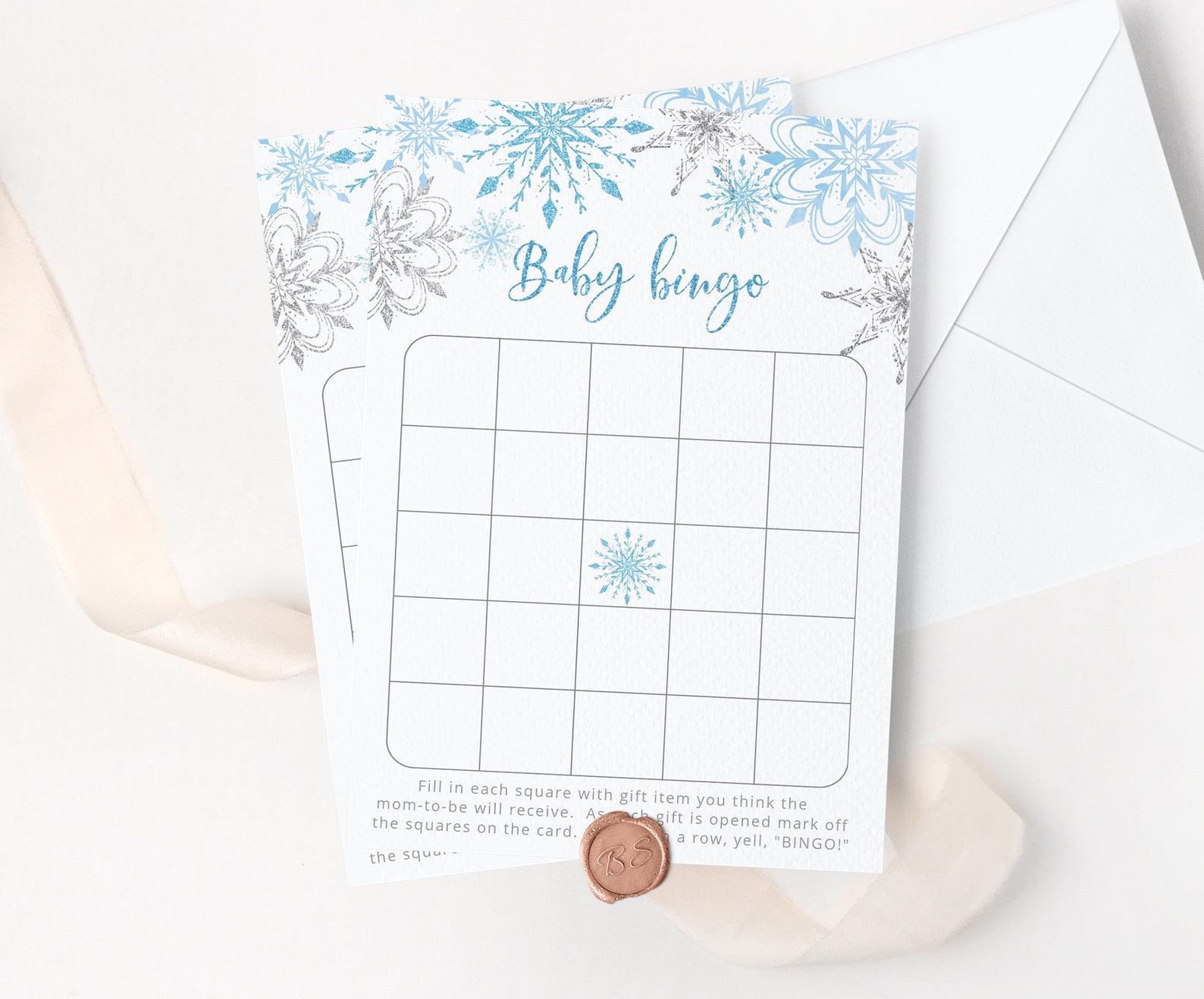 Winter Baby Shower Bingo Card. Winter Baby Shower Games - Etsy