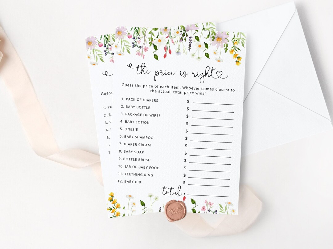 Wildflowers Price is Right Game. Spring Floral Price is Right Game ...