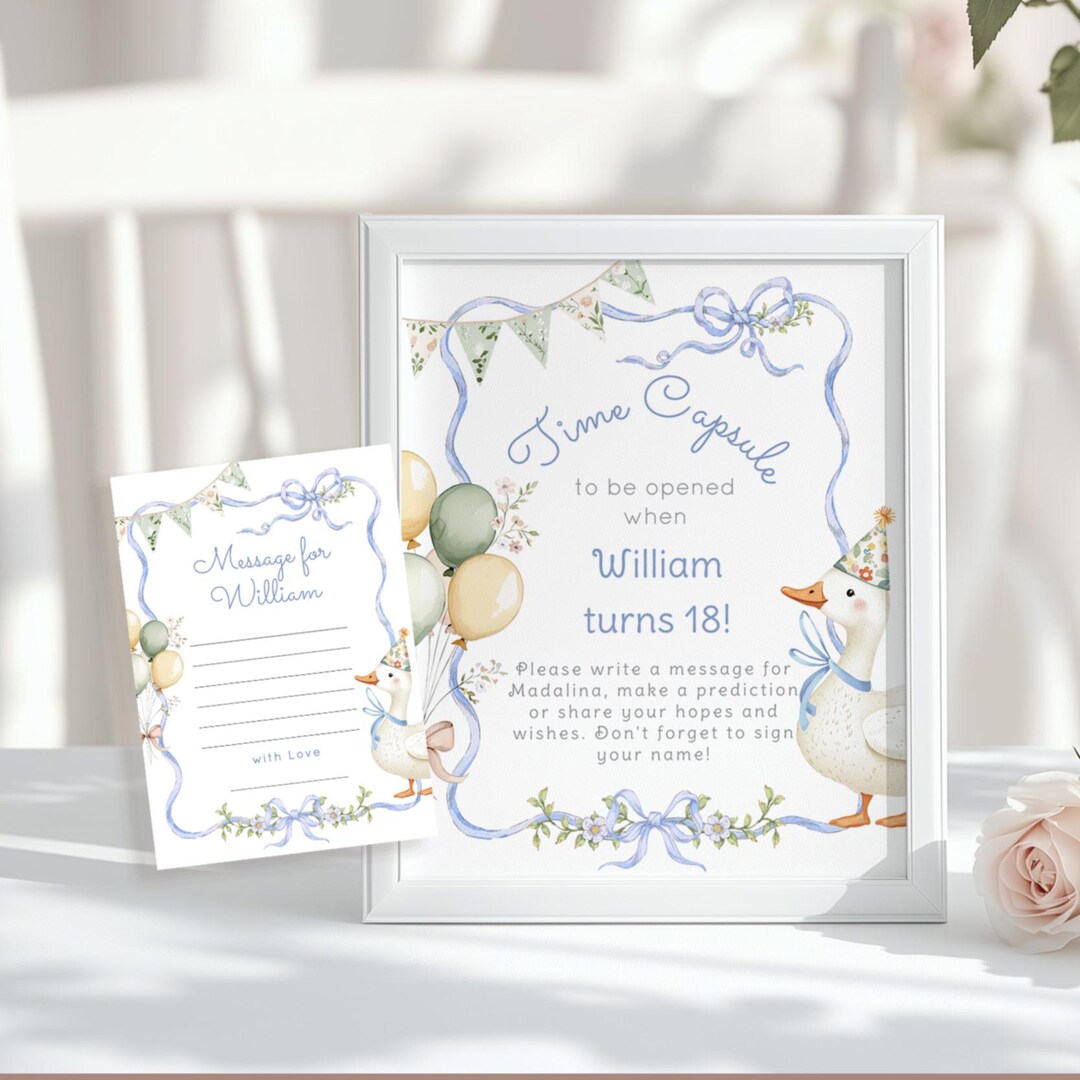 Silly Goose Time Capsule Sign: First Birthday Party Decor (corjl ...