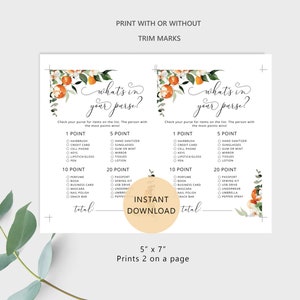 Orange Baby Shower Games Bundle. A Little Cutie Baby Shower Games ...