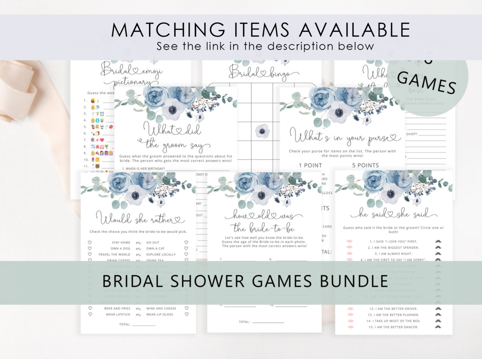 Dusty Blue Round Favor Tag Template. Dusty Blue Bridal Shower - Etsy