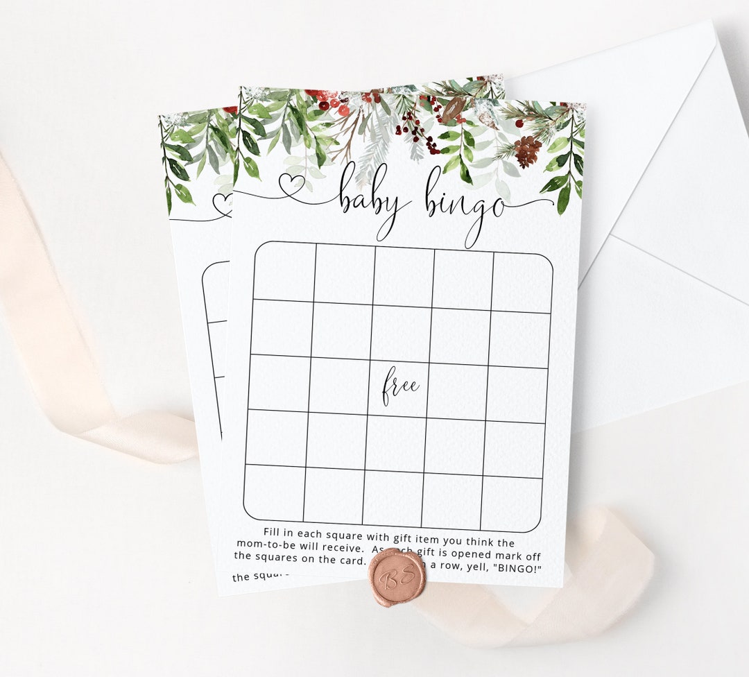 Winter Baby Shower Bingo Card. Winter Baby Shower Games - Etsy