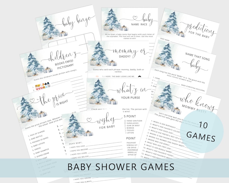 Winter Baby Shower Games Bundle. Baby It's Cold Outside Baby Shower ...