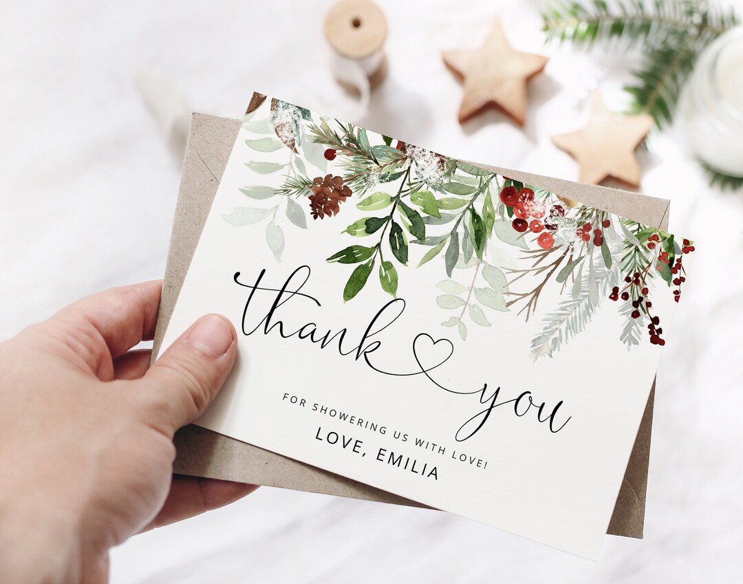Winter Thank You Cards Printable Template. Baby It's Cold Outside Thank ...