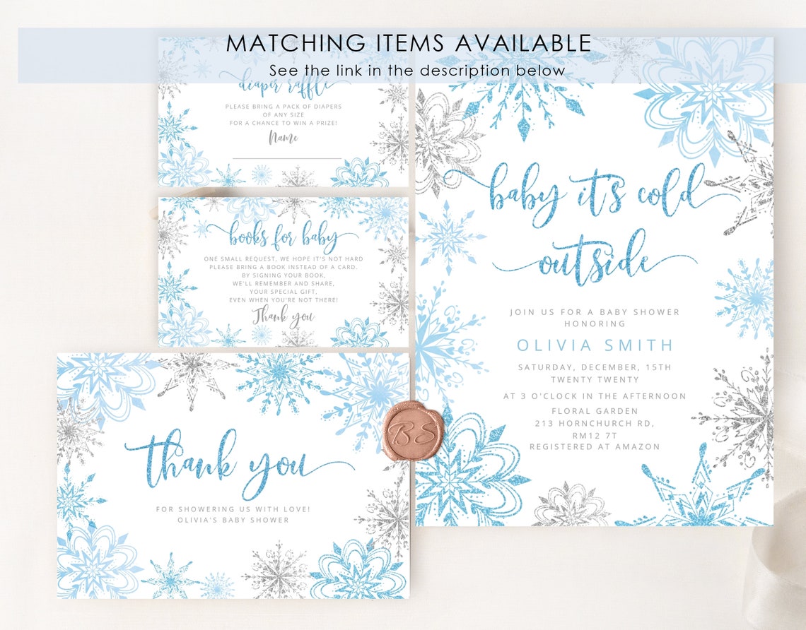 Winter Baby Shower Bingo Card. Winter Baby Shower Games | Etsy