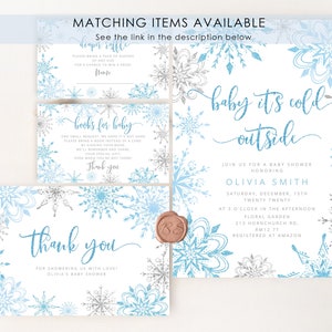 Winter Baby Shower Bingo Card. Winter Baby Shower Games Printable. Blue ...