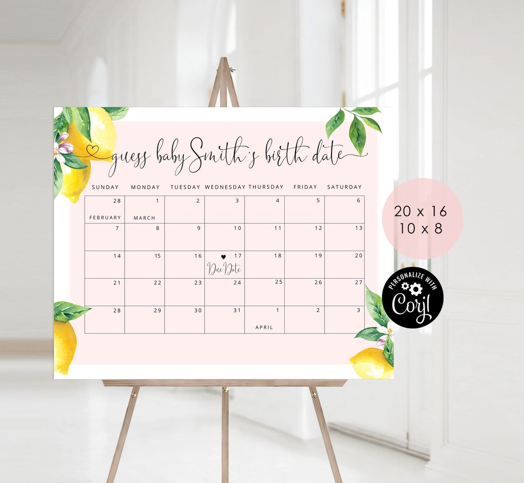 Lemon Adivina el calendario de fecha de vencimiento. Pequeño apretón ...