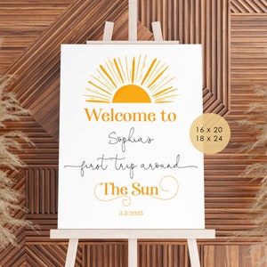 First Trip Around the Sun Welcome Sign. First Birthday Boho Sun Welcome ...