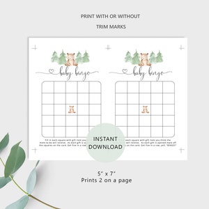 Bear Baby Shower Bingo Card. Little Bear Baby Shower Game Printable ...