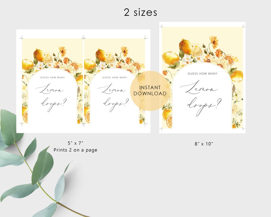 Lemon Favors Please Take One Sign. Elegant Floral Citrus - Etsy