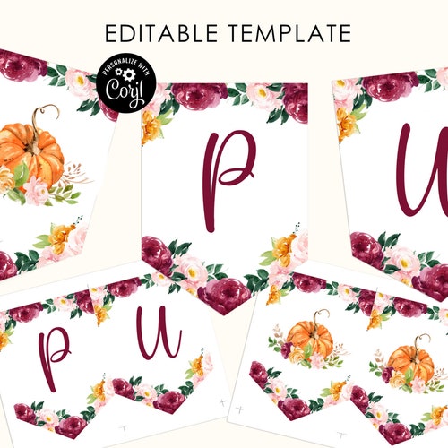 EDITABLE Pumpkin Banner Birthday Banner Little Pumpkin - Etsy
