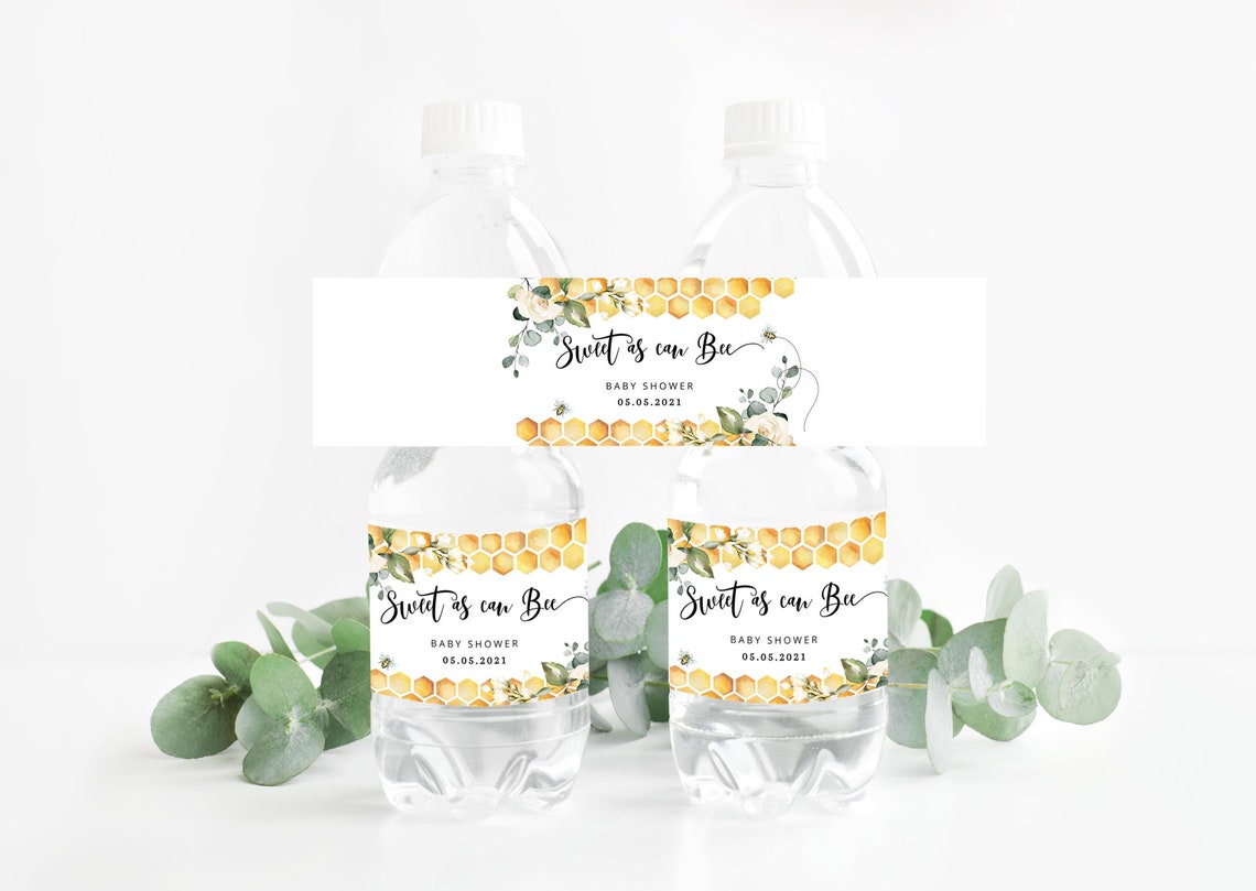 Bee Water Bottle Labels. Sweet as Can Bee Animals Water Bottle - Etsy UK