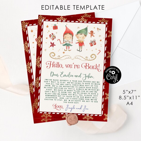 First Time Elf Arrival Letter - Etsy