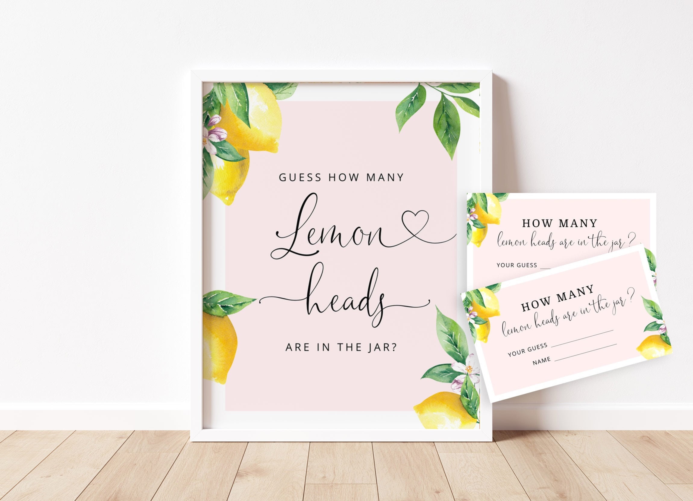 Guess How Many Lemon Heads Are in the Jar. Lemon Baby Shower Game ...