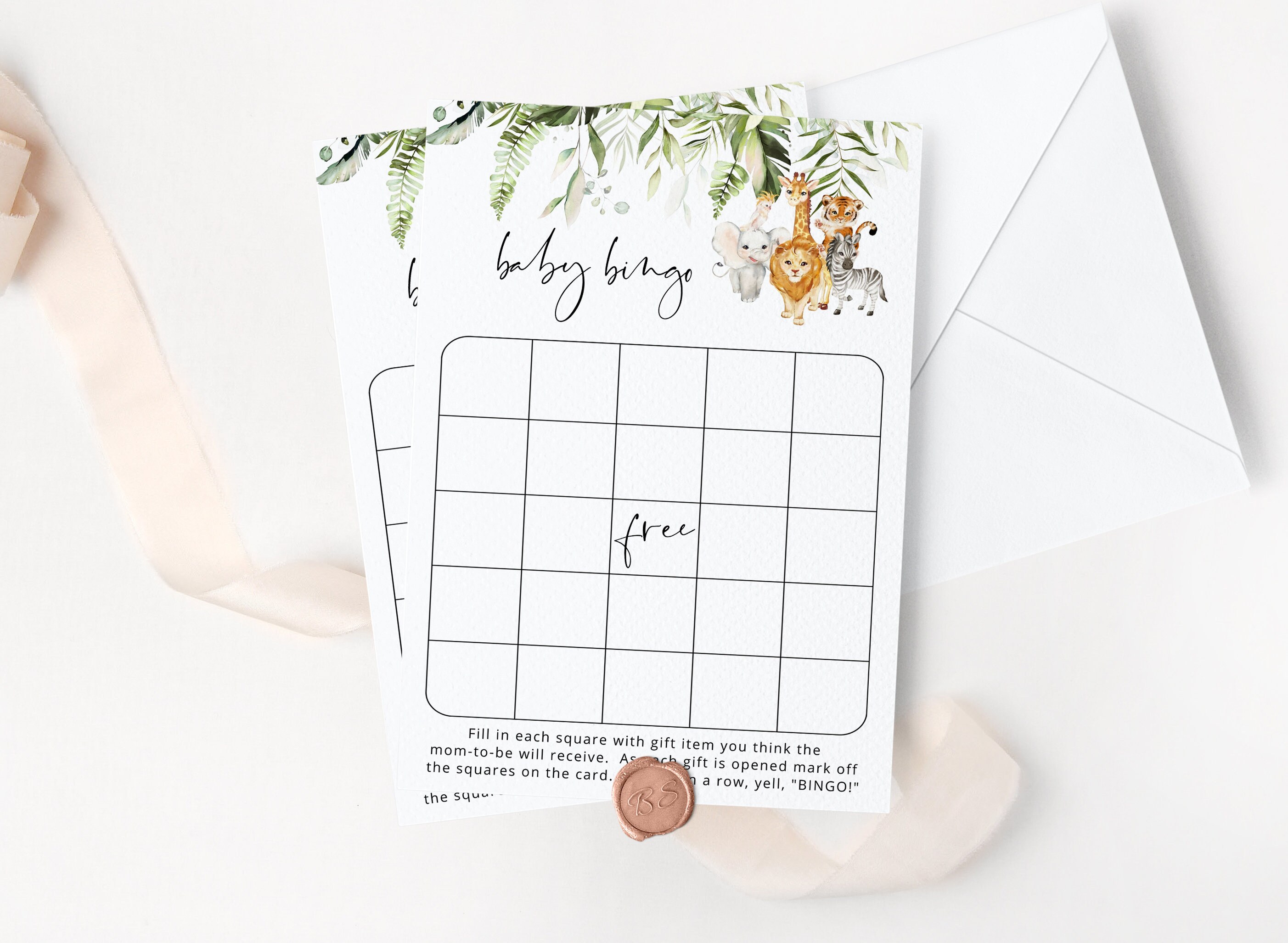 Safari Baby Shower Bingo Card. Safari Baby Shower Game - Etsy UK