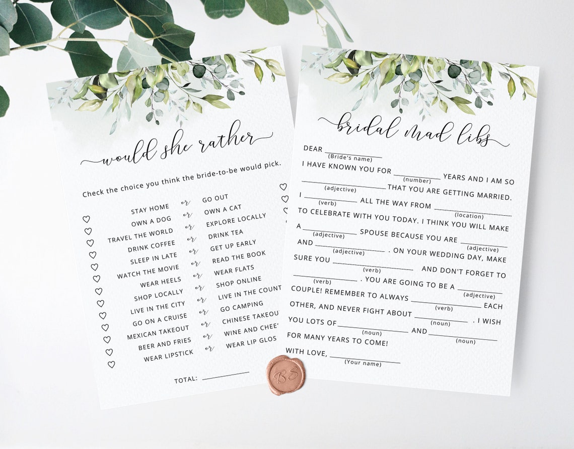 Favourite Memory With the Bride Game. Greenery Who Am I Bridal | Etsy