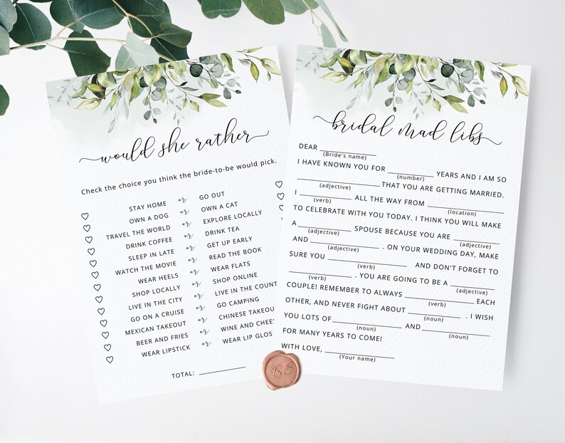 Favourite Memory With the Bride Game. Greenery Who Am I Bridal | Etsy